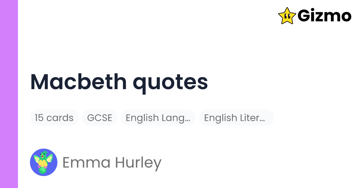 Macbeth Quotes | Flashcards