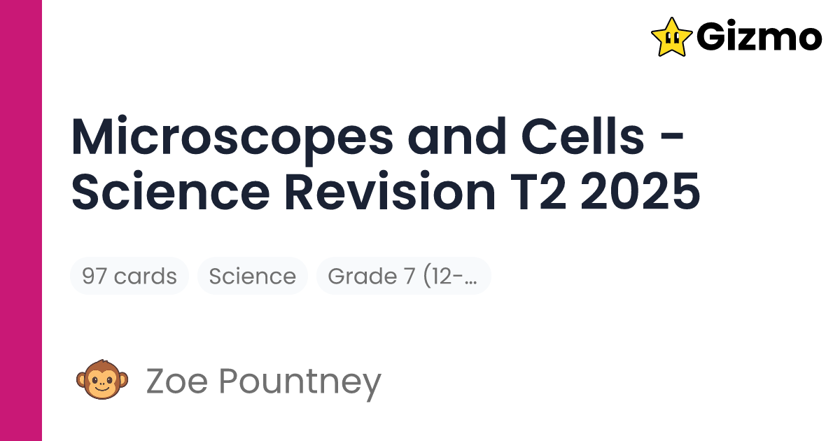 Microscopes and Cells - Science Revision T2 2025 | Flashcards
