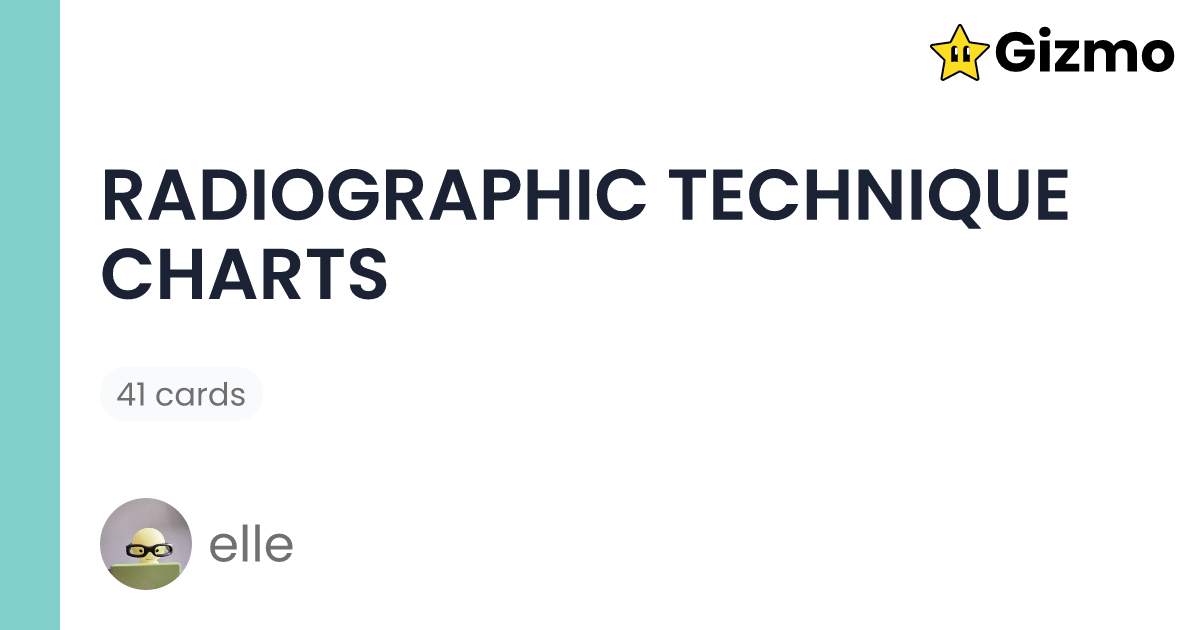 Radiographic Technique Charts | Flashcards