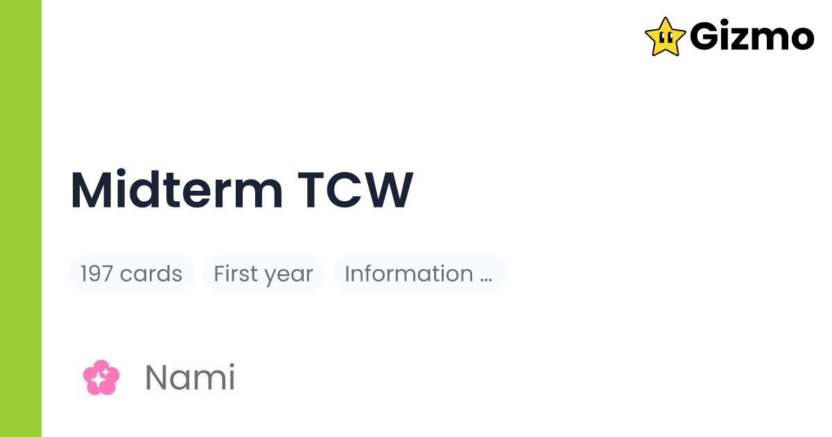 Midterm Tcw | Flashcards