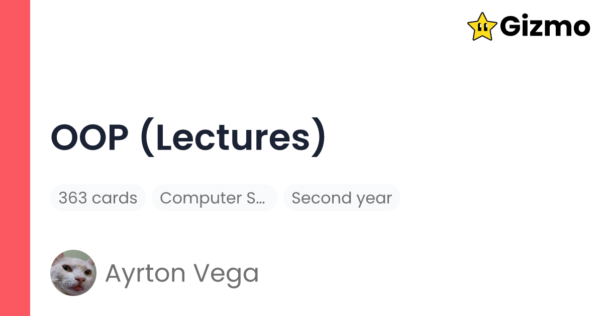 Oop (lectures) | Flashcards