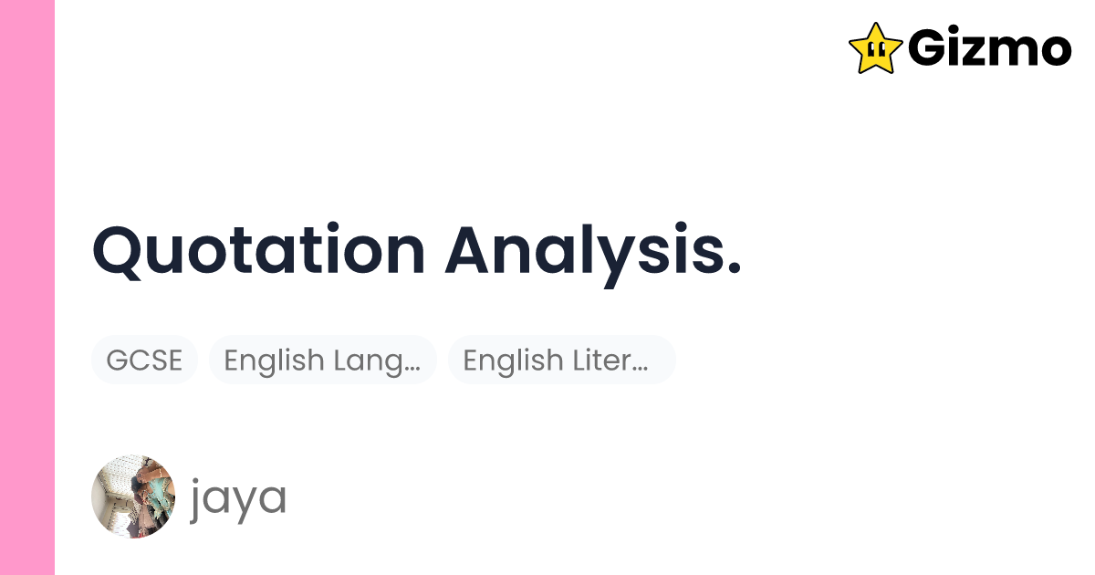 Quotation Analysis. | Flashcards