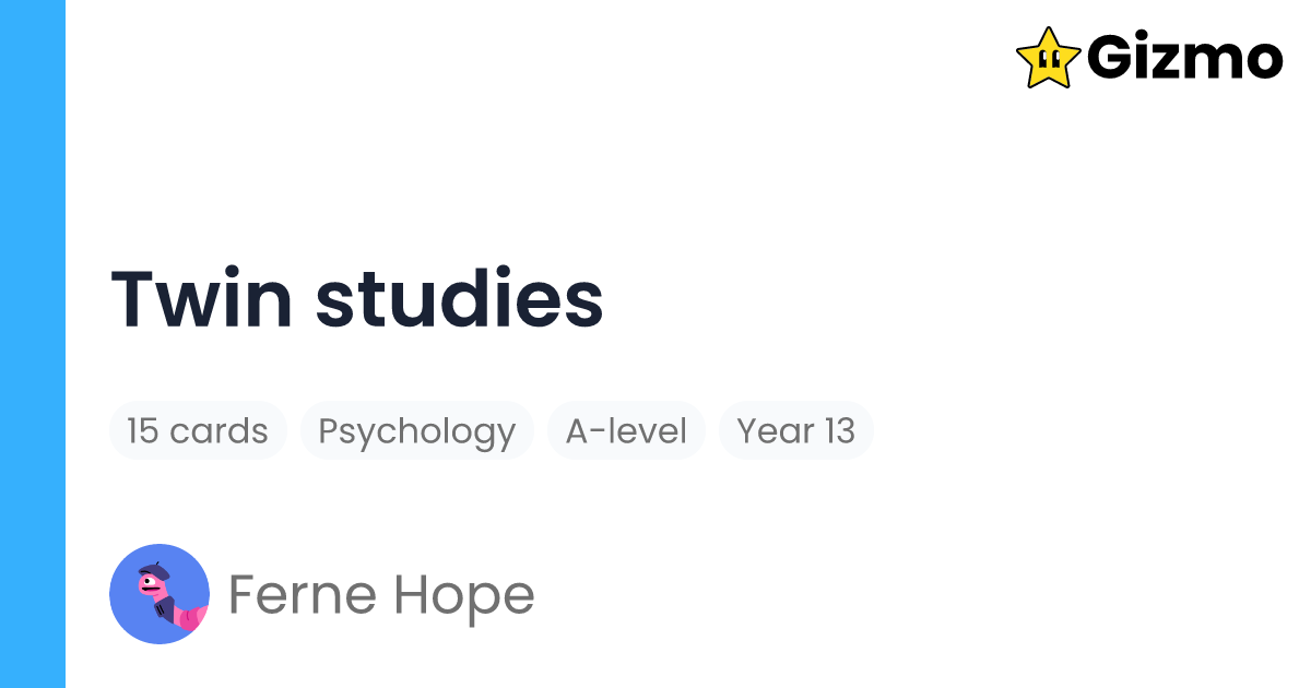 Twin Studies | Flashcards