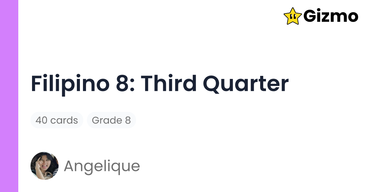 Filipino 8: Third Quarter | Flashcards