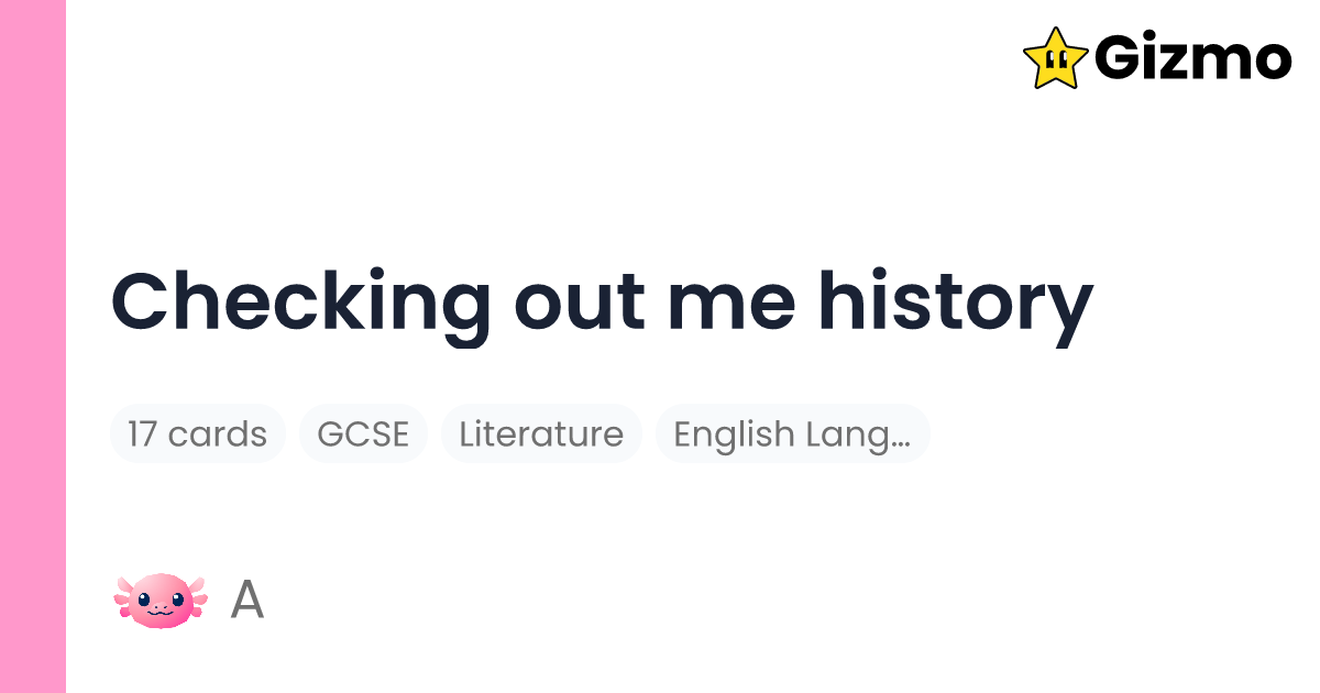Checking Out Me History | Flashcards