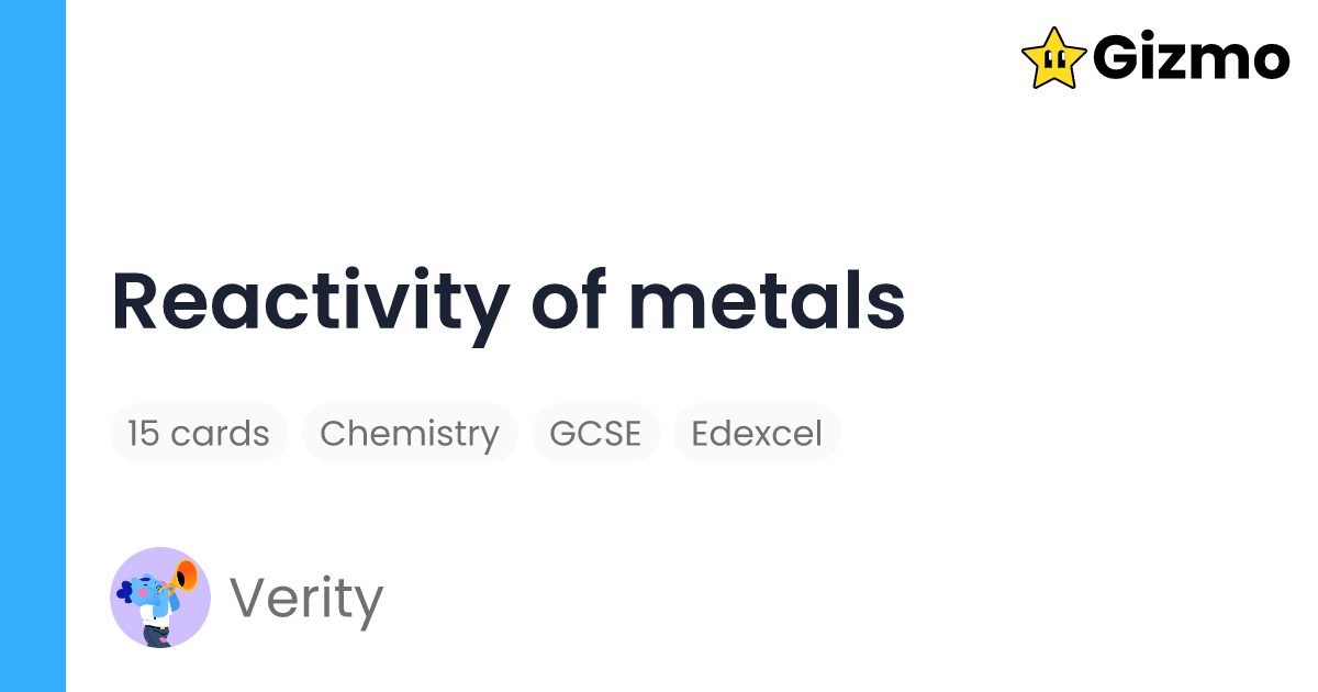 Reactivity Of Metals | Flashcards