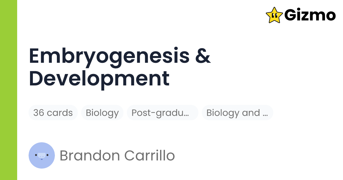 Embryogenesis & Development | Flashcards