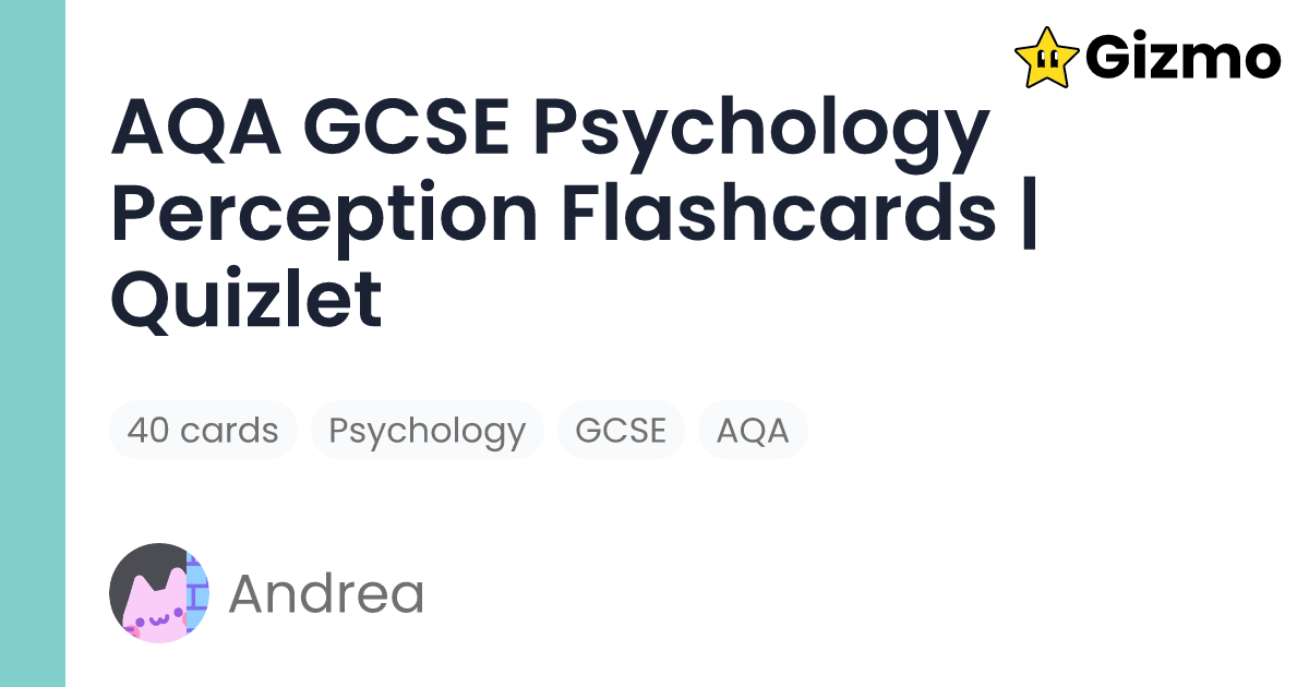Aqa Gcse Psychology Perception | Flashcards