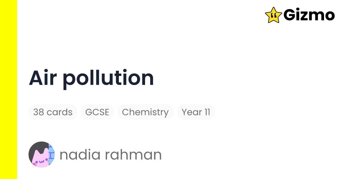 Air Pollution | Flashcards