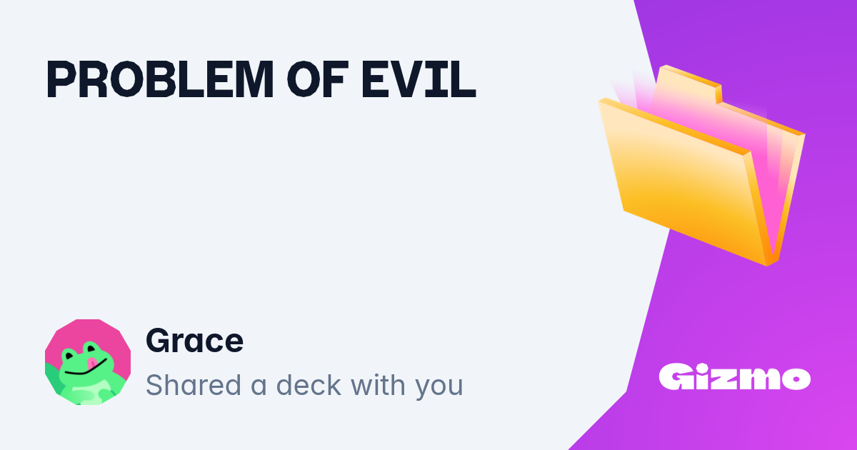 Problem Of Evil | Flashcards