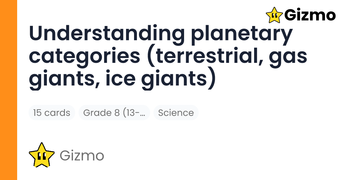 Understanding Planetary Categories (terrestrial, Gas Giants, Ice Giants ...