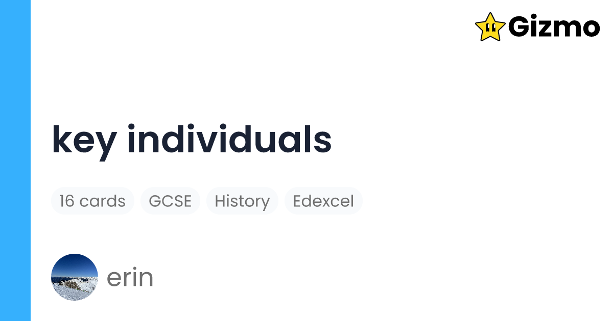 Key Individuals | Flashcards