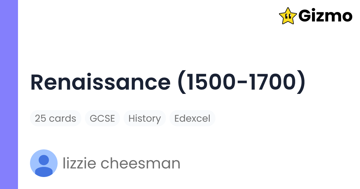 Renaissance (1500-1700) | Flashcards