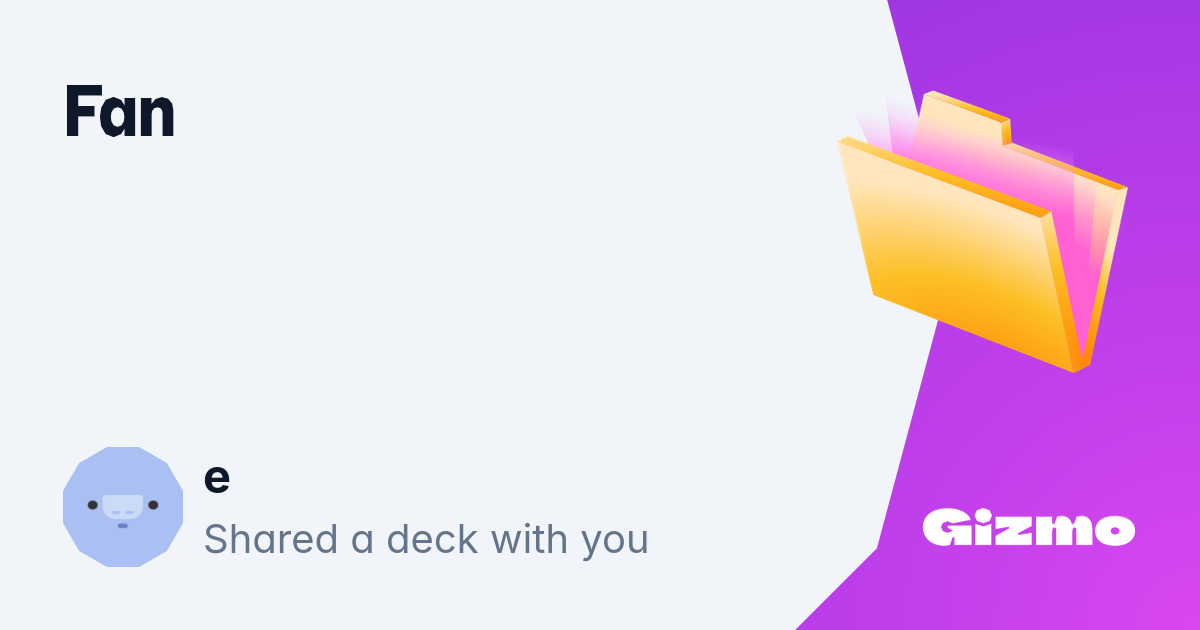 Fan | Flashcards