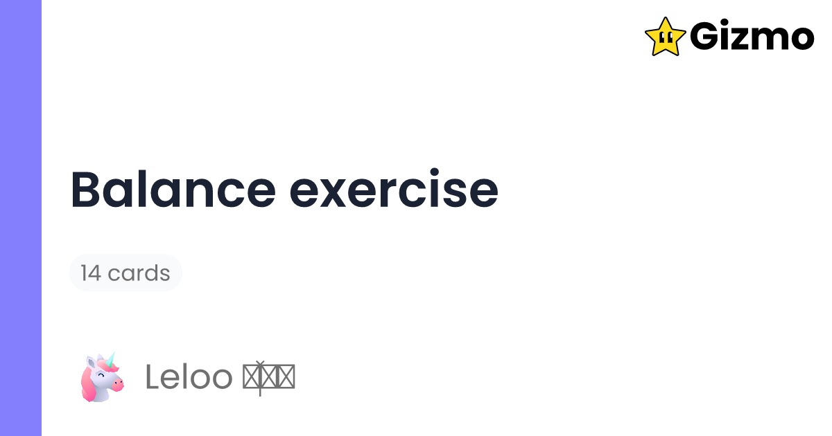 Balance Exercise | Flashcards