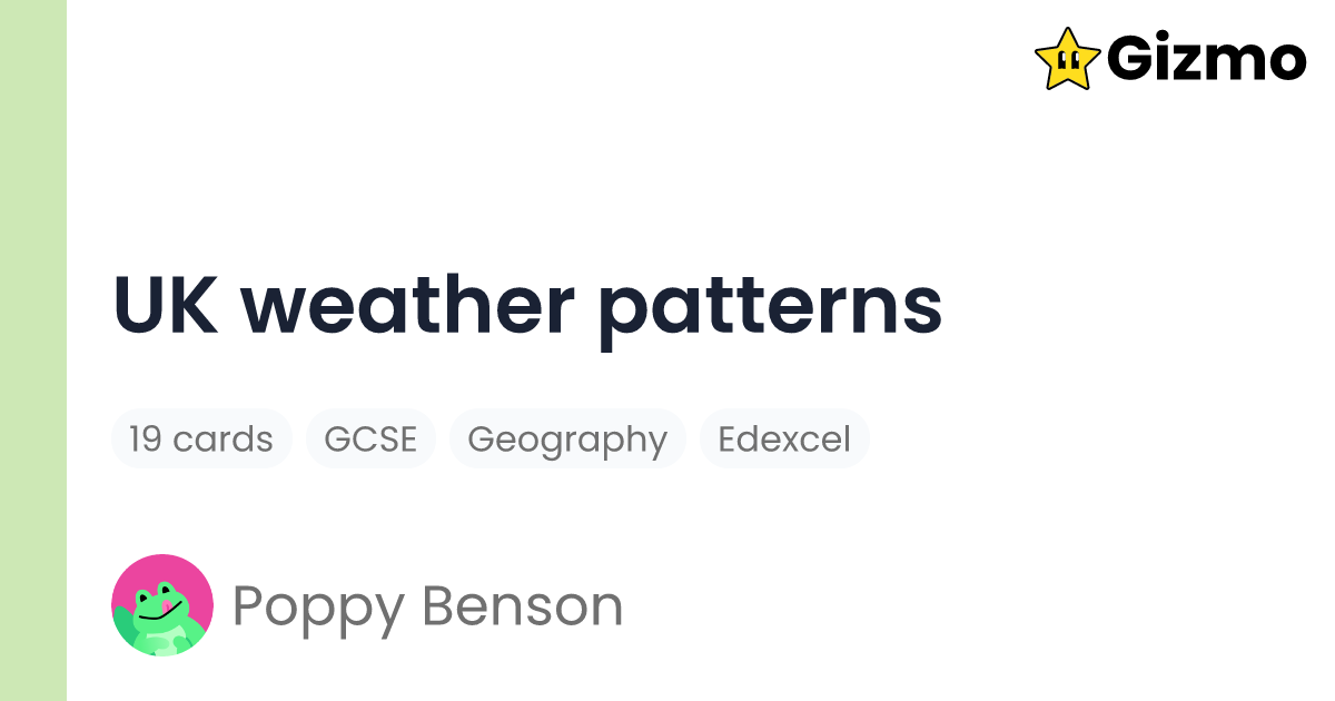 Uk Weather Patterns | Flashcards