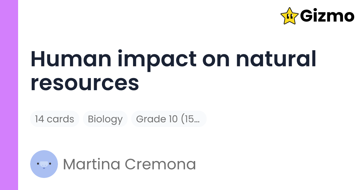 Human Impact on Natural Resources | Flashcards