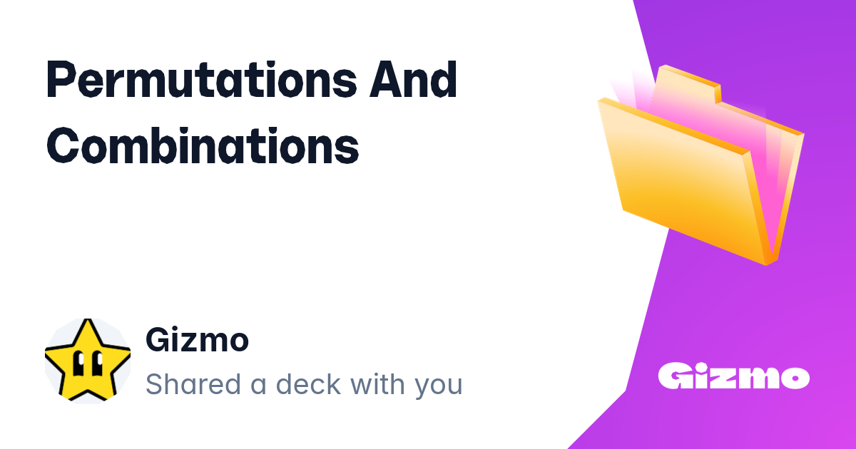 Permutations and Combinations | Flashcards