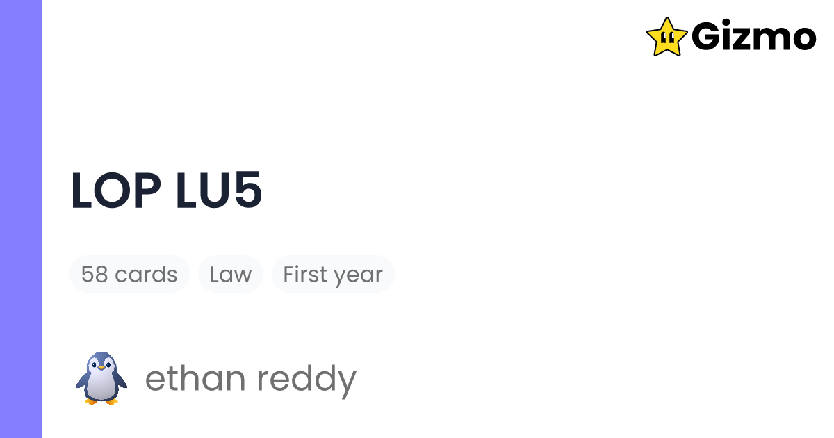 Lop Lu5 | Flashcards