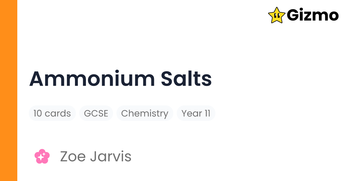 Ammonium Salts | Flashcards