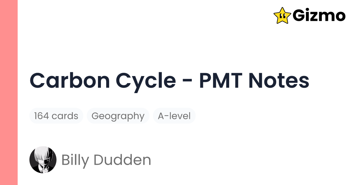Carbon Cycle - Pmt Notes | Flashcards
