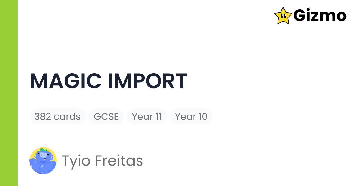 Magic Import | Flashcards