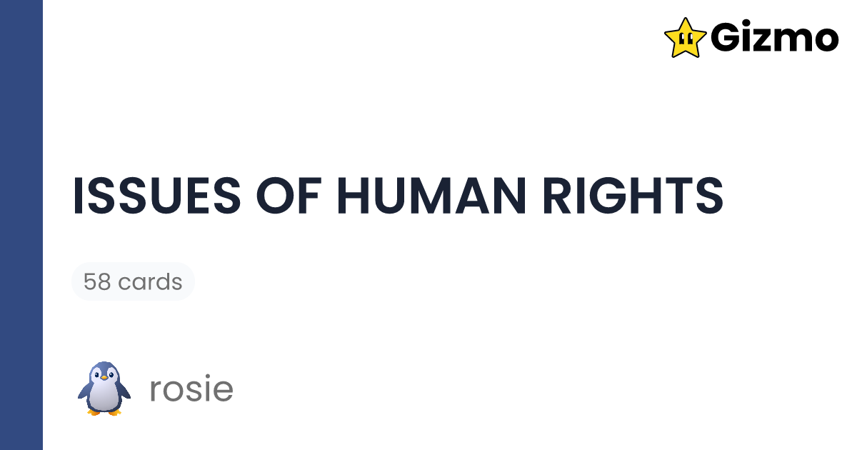Issues Of Human Rights | Flashcards