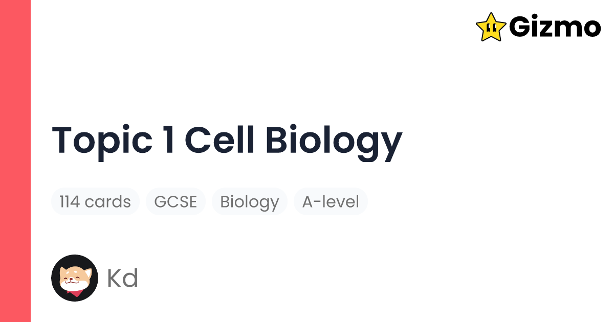 Topic 1 Cell Biology | Flashcards