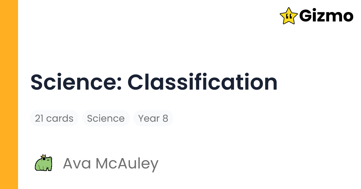 Science: Classification | Flashcards