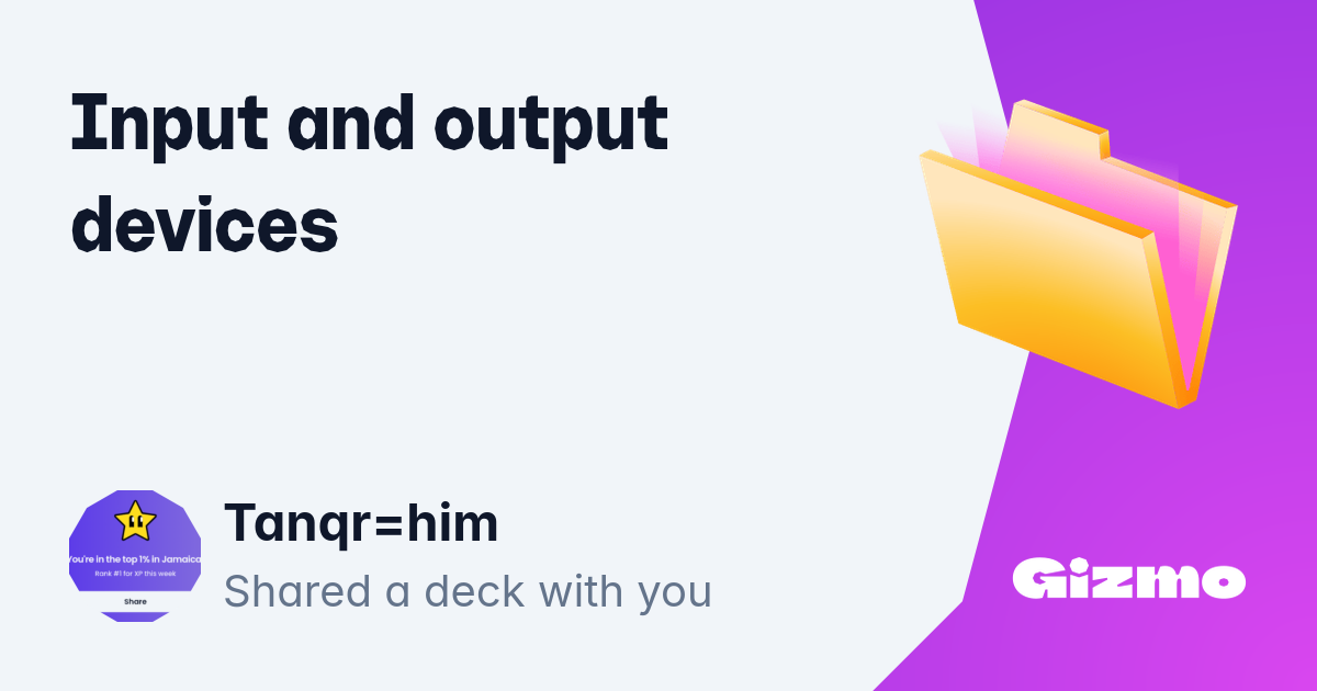 Input and Output Devices | Flashcards