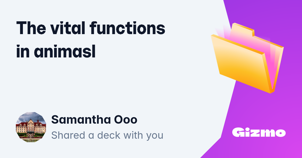 The Vital Functions in Animasl | Flashcards