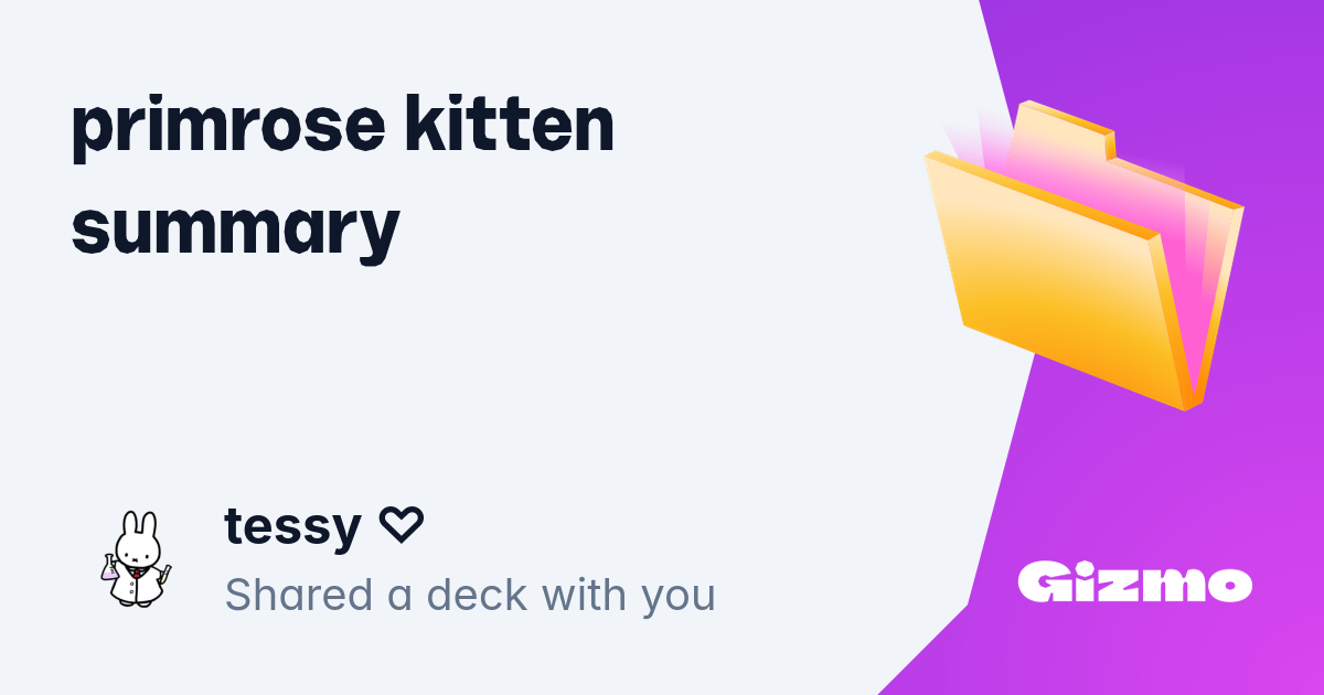 Primrose Kitten Summary | Flashcards