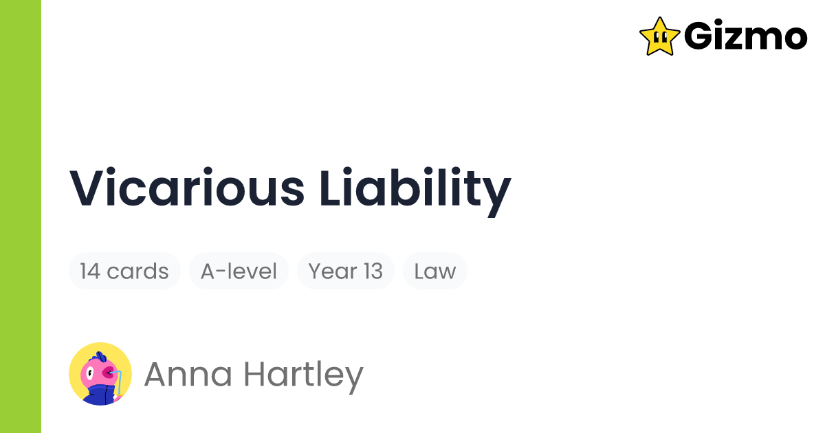 Vicarious Liability | Flashcards