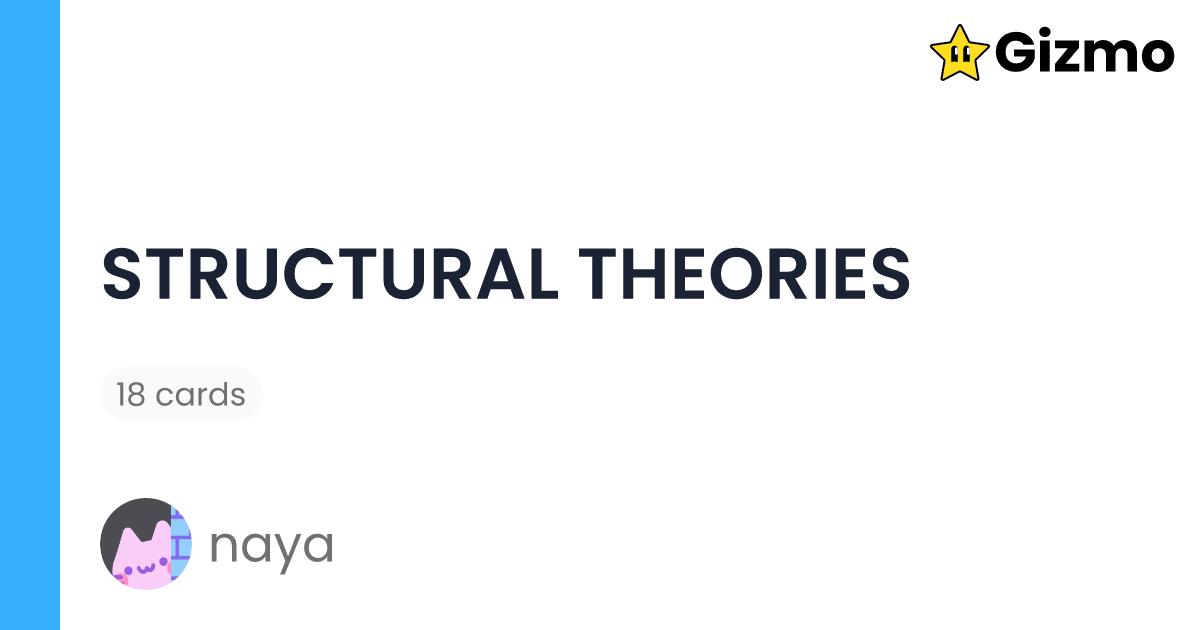 Structural Theories | Flashcards