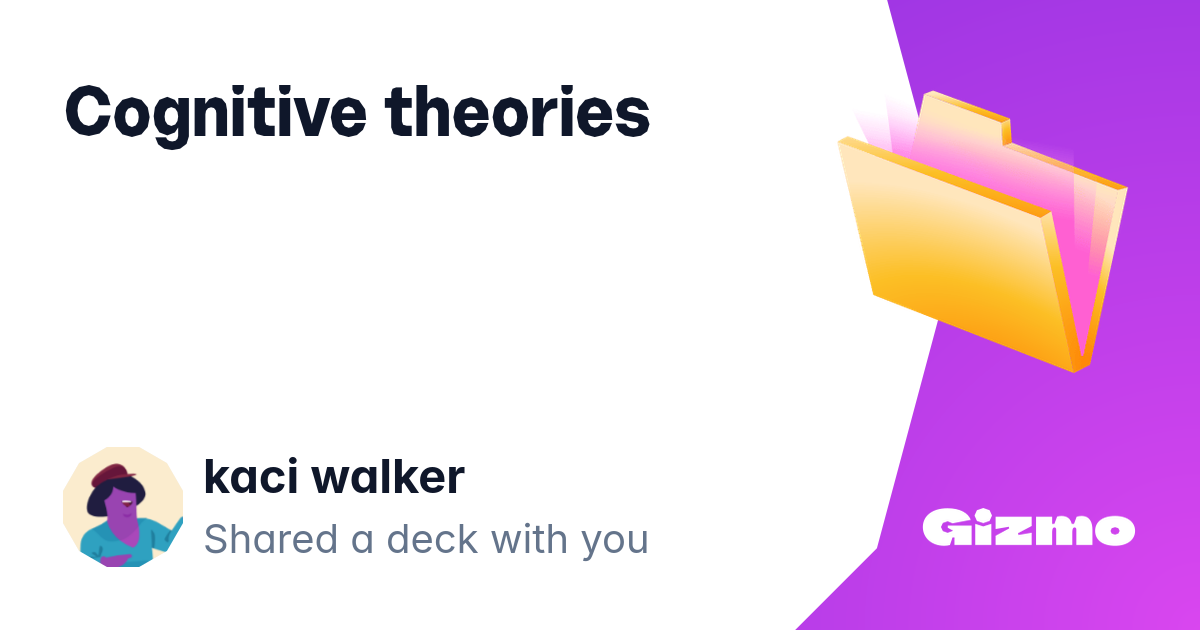 Cognitive Theories | Flashcards