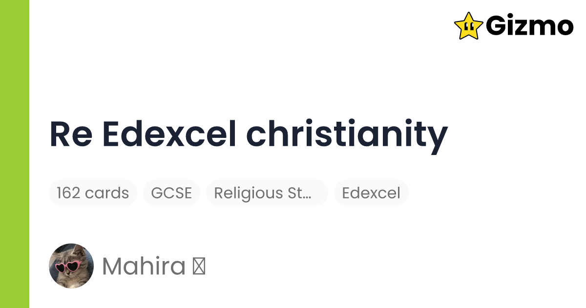 Re Edexcel Christianity | Flashcards