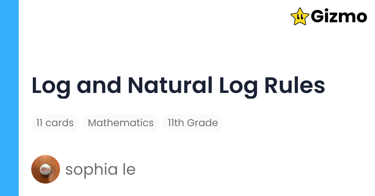 Log and Natural Log Rules | Flashcards