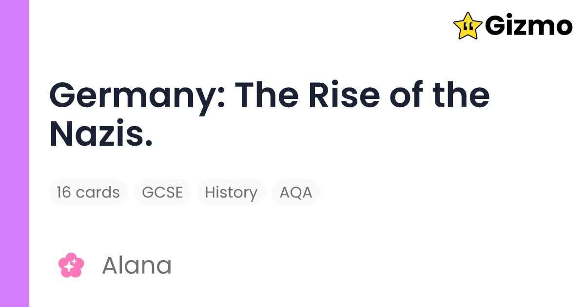 Germany: the Rise Of the Nazis. | Flashcards