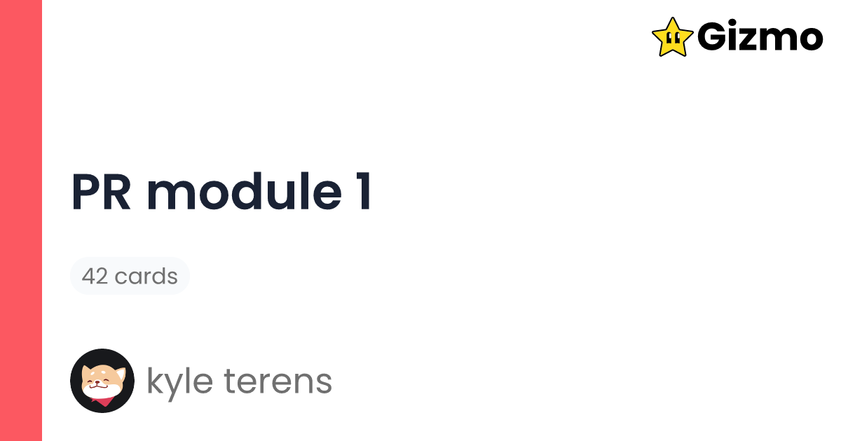 Pr Module 1 | Flashcards