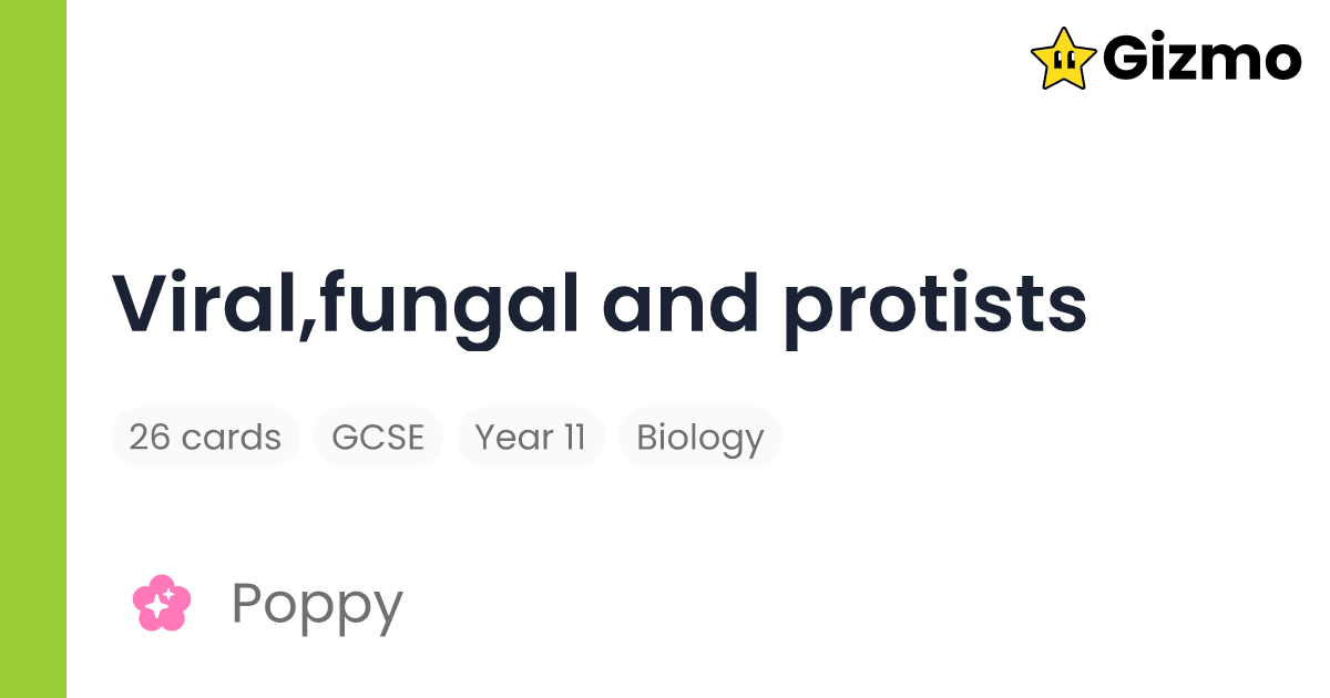 Viral,fungal and Protists | Flashcards
