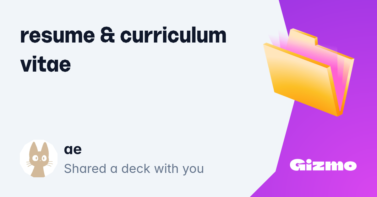 Resume & Curriculum Vitae | Flashcards