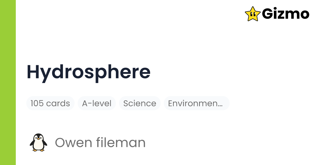 Hydrosphere | Flashcards