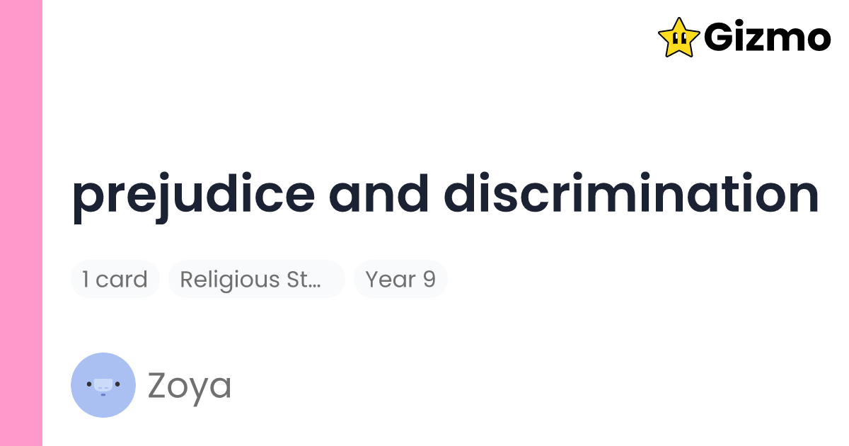 Prejudice and Discrimination | Flashcards