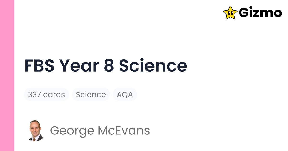 Fbs Year 8 Science | Flashcards