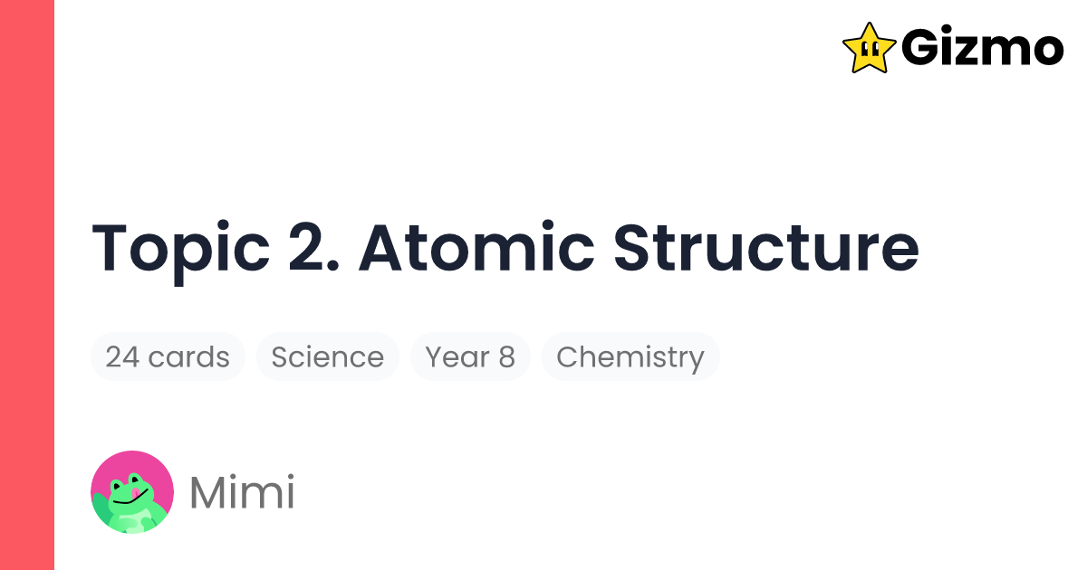 Topic 2. Atomic Structure | Flashcards