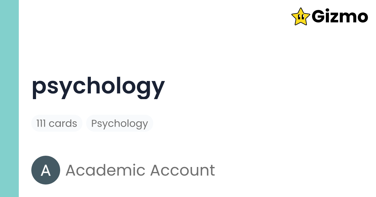 Psychology | Flashcards