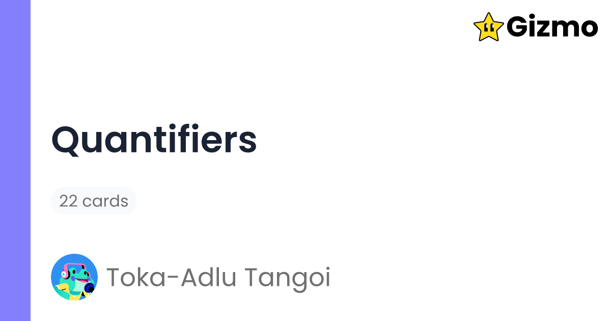 Quantifiers | Flashcards