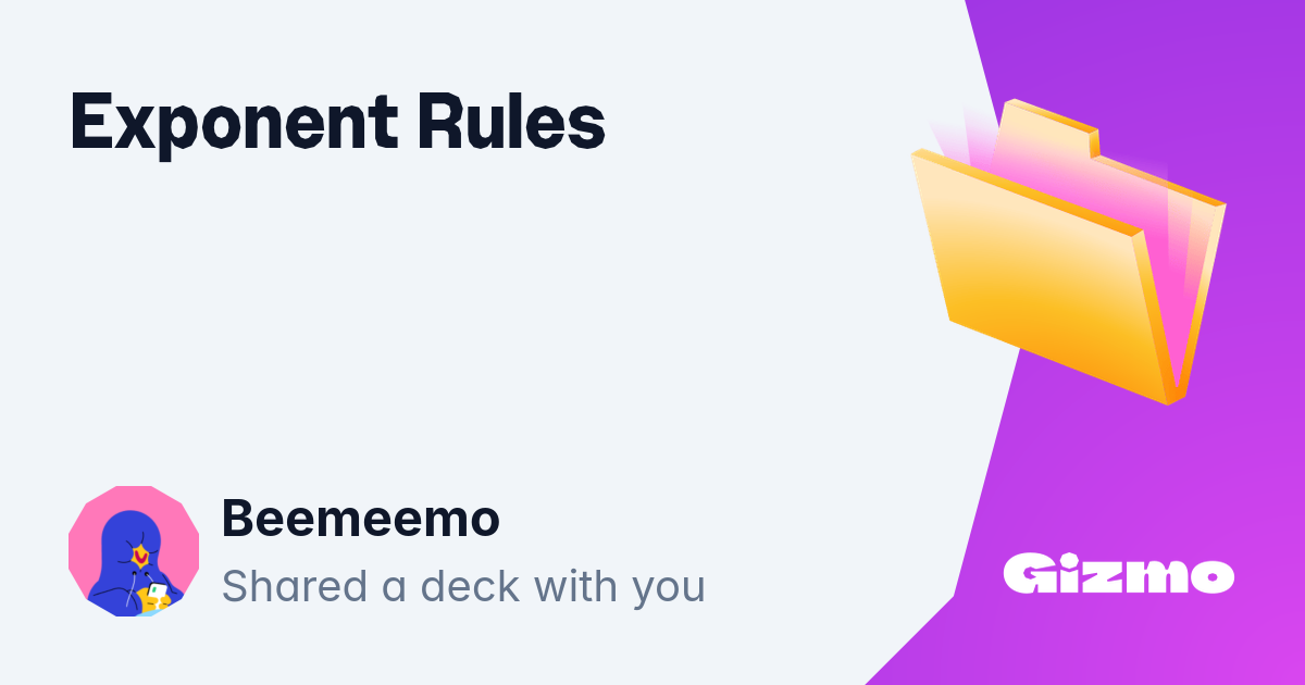 Exponent Rules | Flashcards
