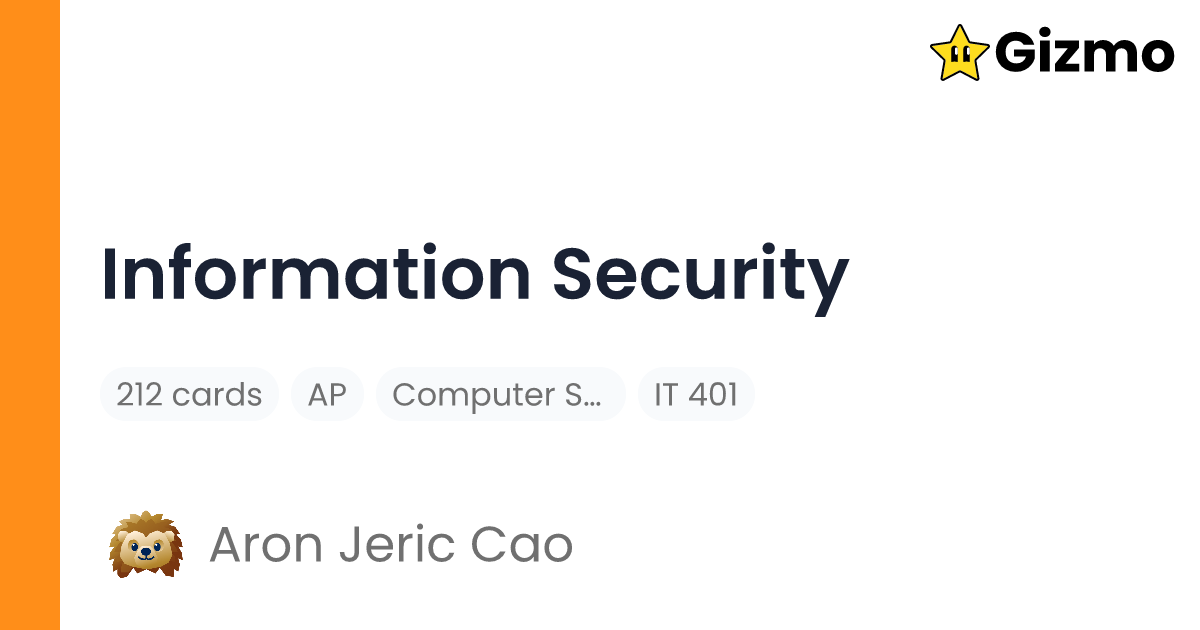 Information Security | Flashcards