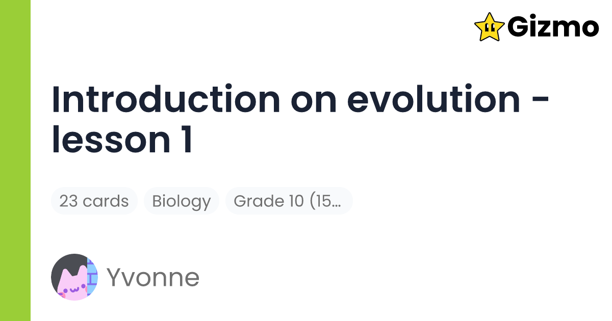 Introduction on Evolution - Lesson 1 | Flashcards